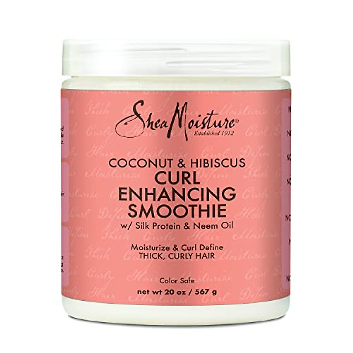 Sheamoisture Curl Enhancing Smoothie for Thick, Curly Hair Coconut and Hibiscus Sulfate and Paraben Free 20 oz
