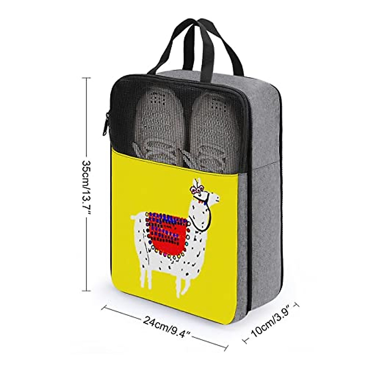 Frcavbin Haughty Alpaca Yellow Travel Shoe Bag Shoes Carrier with Handle and Zipper Foldable Shoe Puches Organizer for Home storage School starts