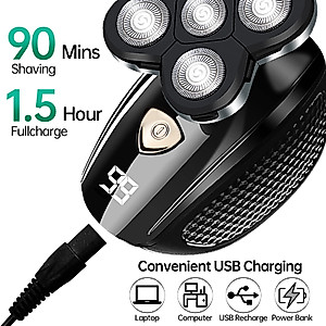 Head Shaver Upgrade 6 in 1 Head Shavers for Bald Men Men's Electric Head Shavers Cordless Flex Series Grooming Kit for a Perfect Bald Look,Waterproof and Rechargeable
