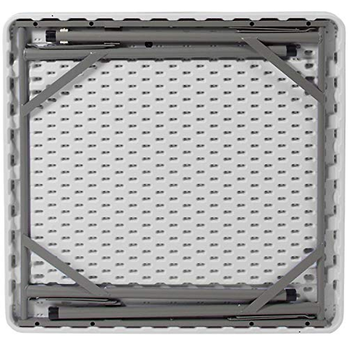 Flash Furniture Silas 34.5" Square 4-Player Folding Card Game Table with Green Playing Surface and Cup Holders, Granite White