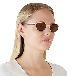 Vogue Eyewear Woman Sunglasses Rose Gold Frame, Dark Brown Lenses, 53MM