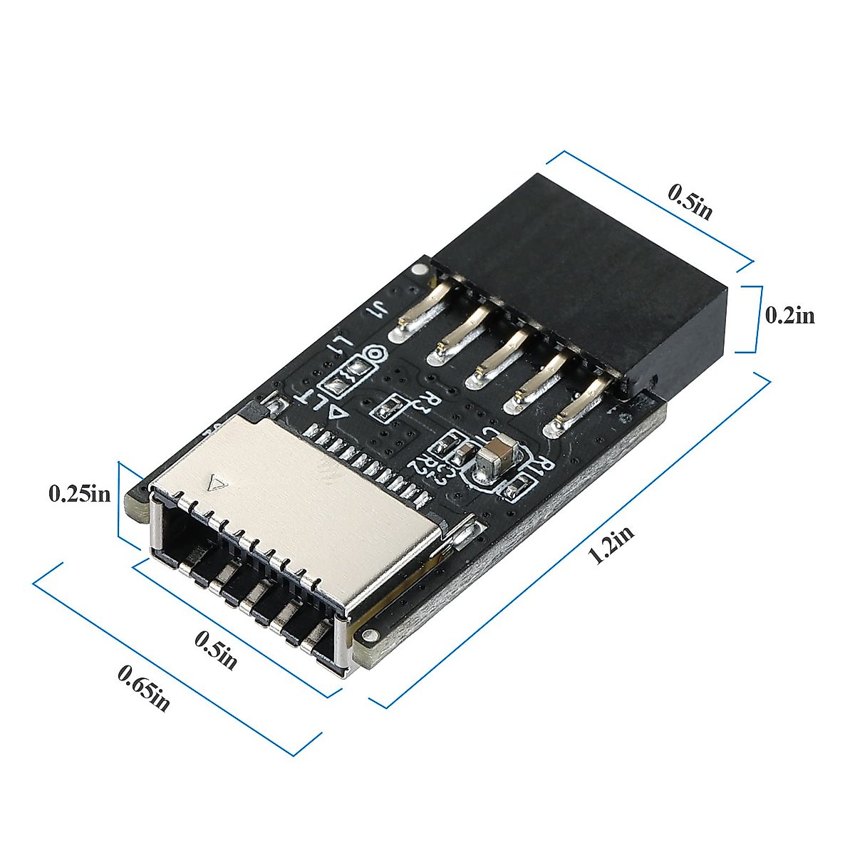 MZHOU USB 2.0 Front Panel Header USB 9pin to USB 2.0 Type-E Internal Adapter