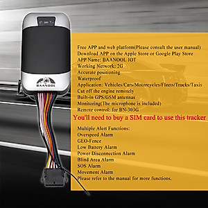 BAANOOL BN-303F/G 2G GPS Tracker for Vehicles Fuel Car Tracker Device No Monthly Fee Intelligent Management Tracking System Free Subscription (BAANOOL-303G)