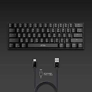 Ant Esports MK1300 Mini Wired Mechanical Gaming Keyboard with 60% Compact Form Factor - Outemu Red Switches