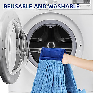 DRKLEAN 2 Pack Large Microfiber Tube Mop Heads,6 inch,Heavy Duty Mop Head,Highly Absorbent,Commercial Mop Head Replacement,Wet Mop Heads Replacement,for Hardwood, Tile, Laminate Floors,Blue (Blue)