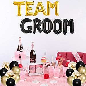 Team Groom Balloons Gold and Black Bachelor Party Banner Men Bachelor/Groom To Be/Bridegroom To Be Themed Decor for Bridegroom Shower Engagement Wedding Party Supplies Decorations