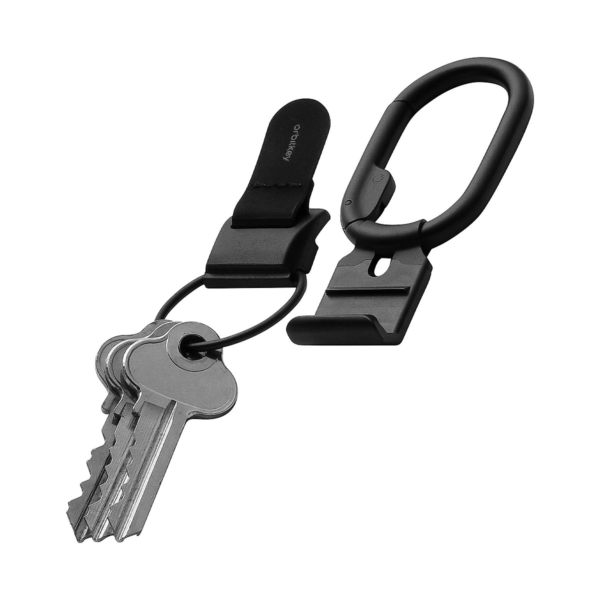 Orbitkey Clip v2 | Secure Magnetic Fidlock Quick Release system, Sleek Design, Stainless Steel Surface | (All Black)
