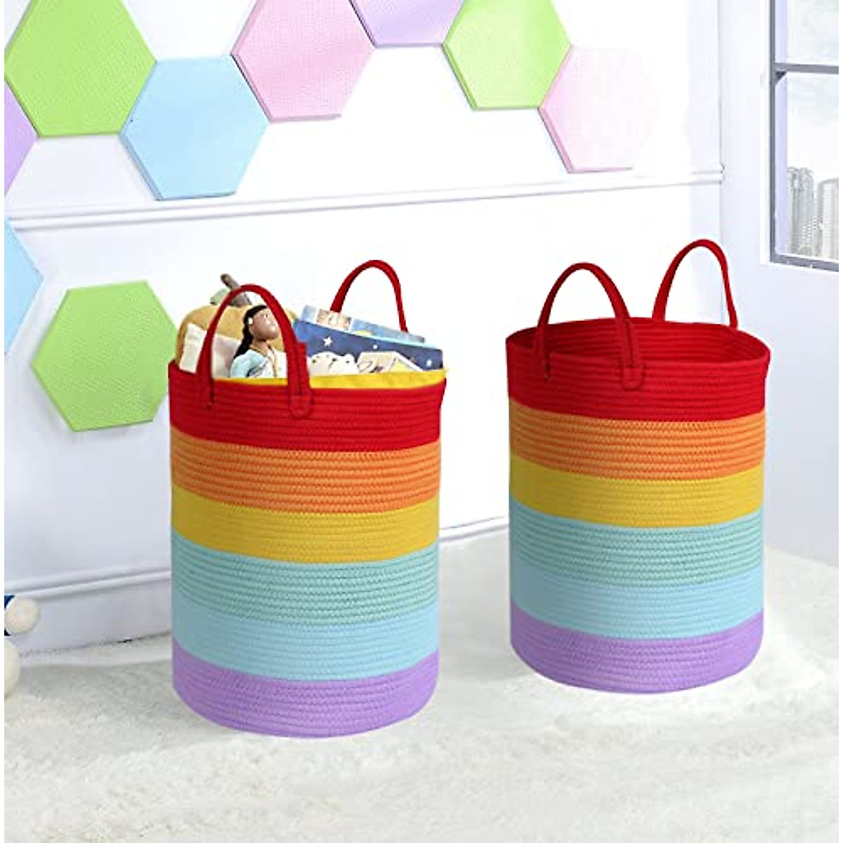 Colorful Rainbow Storage Basket – 18" x 14"