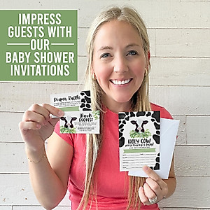 Hadley Designs 15 Holy Cow Baby Shower Invitations Gender Neutral Baby Girl Baby Shower Invitations For Girl Cow Theme, Boy Baby Shower Invitations Boy Cow, Holy Cow Invitations For Baby Shower Girl