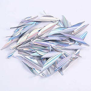 BICASTER Spin Vanes 2inch LH/RH Arrow Vanes Fletches - 50pcs (Right Handed, Colorful Silver)