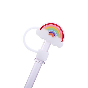 Cute Silicone Straw Plug,Reusable Cartoon Plugs Cover, Drinking Dust Cap, Straw Tips Lids Plugs Decorative Straw Cap Party Supplies(08)