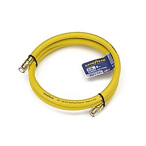 Goodyear 6' x 3/8" Rubber Whip Hose Yellow 250 PSI