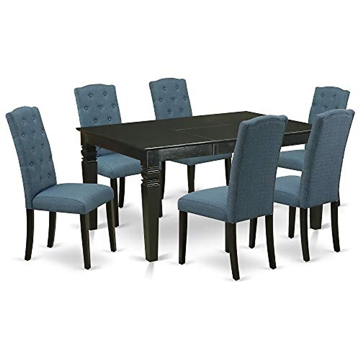 East West Furniture WECE7-BLK-21 Dining Set