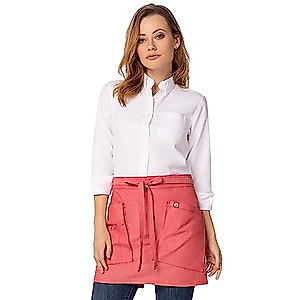 Chef Works Unisex Medford Half Bistro Apron, Coral, One Size