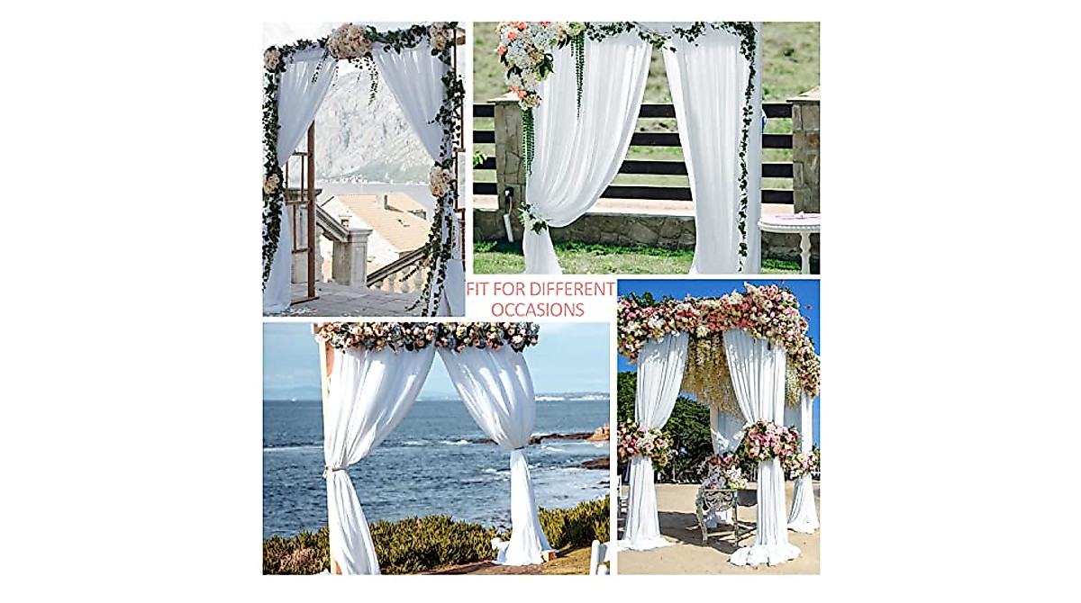 Elegant White Chiffon Backdrop Curtain for Weddings & Events