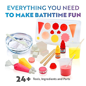 Playz Yummy Cupcake Soap & Bubbles DIY Science Kit - Fun STEM Gift for Age 8, 9, 10, 11, 12 Year Old Girls and Boys - Educational Arts and Crafts for Kids Age 8-12