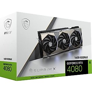 MSI Gaming GeForce RTX 4080 16GB GDRR6X 384-Bit HDMI/DP Nvlink Tri-Frozr 3 Ada Lovelace Architecture Graphics Card (RTX 4080 16GB SUPRIM X)