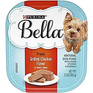 Purina Bella Natural Small Breed Pate Wet Dog Food, Grilled Chicken Flavor in Savory Juices - (12) 3.5 oz. Trays
