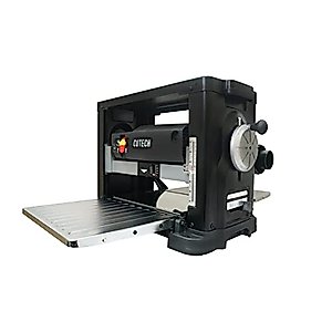 Cutech 40600H 13-Inch Spiral Cutterhead Benchtop Planer with 26 Tungsten Carbide Inserts, Single Speed Feed Rate, Snipe Minimizer, and Board Return Rollers