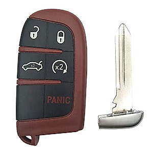Smart Replacement Key Fob Cover Case fit for Jeep Grand Cherokee Dodge Challenger Charger Dart Durango Journey Chrysler 300 Keyless Entry Key Fob Shell (Red)