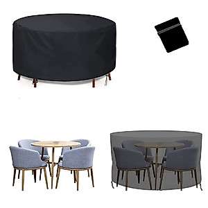 Outdoor Furniture Covers Round - Black, 39x33inch, Waterproof UV Resistant, 420D Tear-Resistant Patio Furniture Covers, Apply to Patio Covers for Outdoor Furniture & Dining Table and Chairs Set