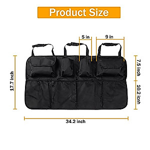 JUSTTOP Car Organizer Backseat Car Storage for SUV Trunk, Car Trunk Tidy Storage Bag with Lids
