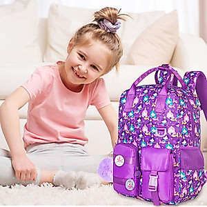 Mermaid Backpack for Girls, 16’’ Kids Backpacks Lightweight Water Resistant Preschool Bookbag, Elementary Kindergarten Travel School Bag for Little Girls With Chest Strap