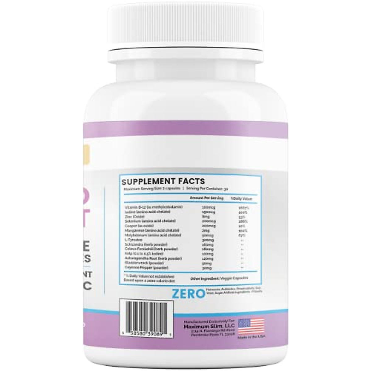 Maximize Within Thyroid Support Supplement for Women & Men - Focus, Mental Clarity & Energy with Ashwagandha Iodine Zinc Kelp Vitamin B12 L Tyrosine Selenium Copper Bladderwrack- 60 Count