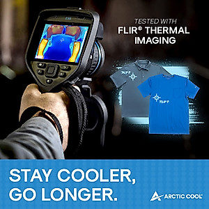 Arctic Cool Men’s Crew Neck Instant Cooling Moisture Wicking Performance UPF 50+ Long Sleeve Shirt | Lightweight Breathable Top for Running, Workout, Exercise, Fishing, Storm Grey Twist, XXXL