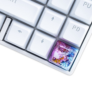 Ocean Key Artisan Keycap for DIY Replacement Handmade Resin Keycap Blue Mixed Purple Jellyfish Keycap for Switch Gaming, Cherry MX Mechanical Keyboards (Blue Mixed Purple)
