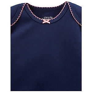 Simple Joys by Carter's Baby Girls' 6-Pack Short-Sleeve Bodysuit, Multicolor/Solid Colors, 0-3 Months