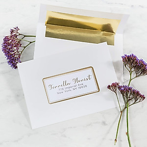 Avery Printable Shipping Labels, 2" x 4", Matte White with Gold Border, 100 Blank Mailing Labels (6541)