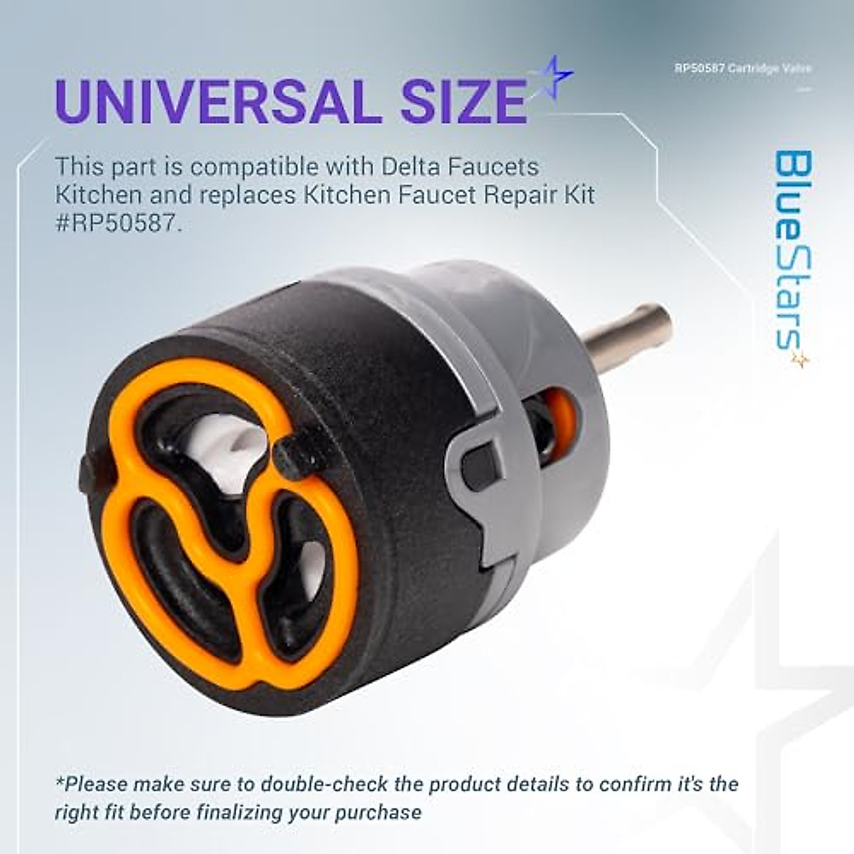 BlueStars RP50587 Cartridge Valve - Fit Delta Faucets Kitchen and Kitchen Faucet Repair Kit - Replacement for Single Handle Valve Cartridge RP50587