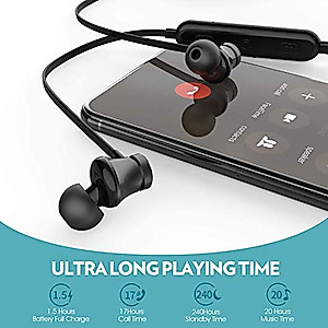 KLOKOL Bluetooth Headphones Neckband 20Hrs Playtime V5.0 Wireless Headset Sport Noise Cancelling Earbuds w/Mic for Gym Running Compatible with iPhone Samsung Android