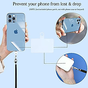 BERITNI Universal Cell Phone Tether Tab, 4 Pack Phone Lanyard Patch, Upgrade One-Piece Silicone Phone Lanyard Insert, Phone Lanyard Tab for Most Smartphone, Clear + Pattern