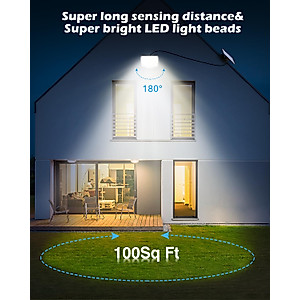 oulac Solar Lights for Outside, 210 LED Motion Sensor Outdoor Lights, IP68 Waterproof Outdoor Solar Lights, Solar Flood Lights Outdoor for Yard, Patio, Garden(2 Pack)