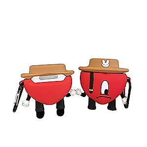 Aikeduo 3D Cartoon Characters Hat Love Heart Shaped Rabbit for Airpods 3 Cover Skin Protective Keychain Soft Silicone Street Fashion for Airpods3 Case