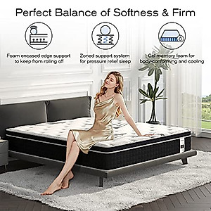 Martisiluna Full Mattress, 10.5 Inch Hybrid Gel Memory Foam Mattress in a Box, Individually Wrapped Pocket Coil Innerspring for Pressure Relief&Cooler Sleeping, CertiPUR-US Certified|10-Year Support