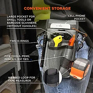 Ergodyne Squids Tool Pouch, Utility Knife Holster, Scanner Device Holder, Cell Phone Pocket
