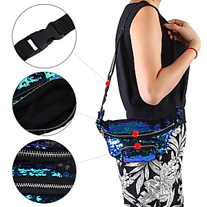 Women Waist Pouch Women Fashionable Sequins Fashionable Waist Bag Single Shoulder Bag