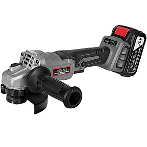 XtremepowerUS 20V Max Cordless Angle Grinder 4.5" Brushless Cut-Off Angle Grinder with 4.0Ah Lithium-ion Battery Auxiliary Handle Fast Charger