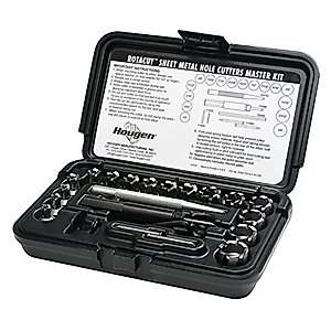 Hougen 11085 RotaCut Hole Cutter Master Kit - Fractional 21 Piece, 1/4 to 3/4" Cutter Diameter, 1/4" Cutting Depth