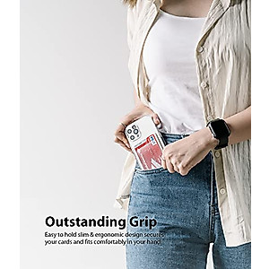 Ringke Magnetic Slot Card Holder Compatible with iPhone 14, 13, 12, Pro Max Mini and Compatible with MagSafe Case, Premium Hard Magnetic Stick on ID Credit Card Sleeve Phone Wallet - Clear Mist