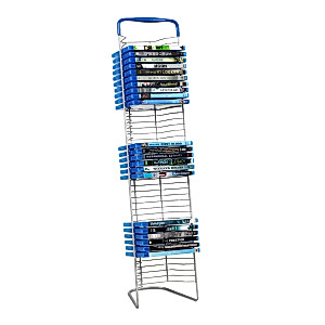 Atlantic Nestable 16 Blu-Ray Rack - Space Saving Modern Design in High End Gunmetal Finish with Blue Molded Handle, PN63735592