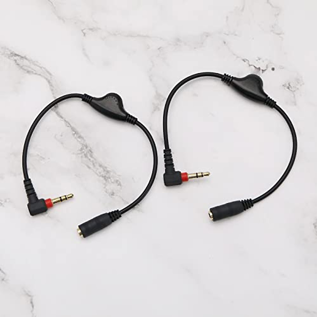 2PCS 3.5mm Male to Female Audio Extension Cables Headphone/Speaker Volume Control Cable for Computers MP3 MP4 Headphones Plug and Play 25cm Length
