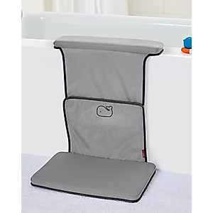 Skip Hop Baby Bath All-in-One Elbow Saver and Kneeler, Moby, Grey