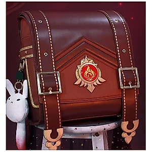BoerMee Genshin Impact Cosplay Backpack Klee Bag Travel Bags Klee Cosplay Costume Props Plush Toy Pillow (Backpack+Doll)