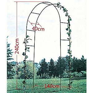 Newsmarts 7.9Ft Metal Garden Arch Army Green Garden Arbor for Climbing Plant Outdoor Wedding Party