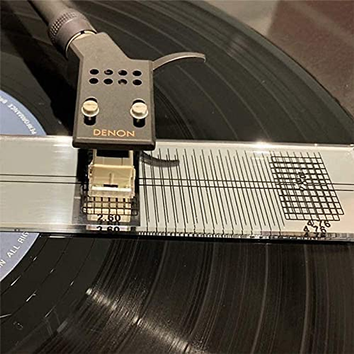 sdroceRyaM Turntable Phonograph LP Phono Cartridge Stylus Alignment Protractor Adjustment Tool - Mirrored Surface for Precision