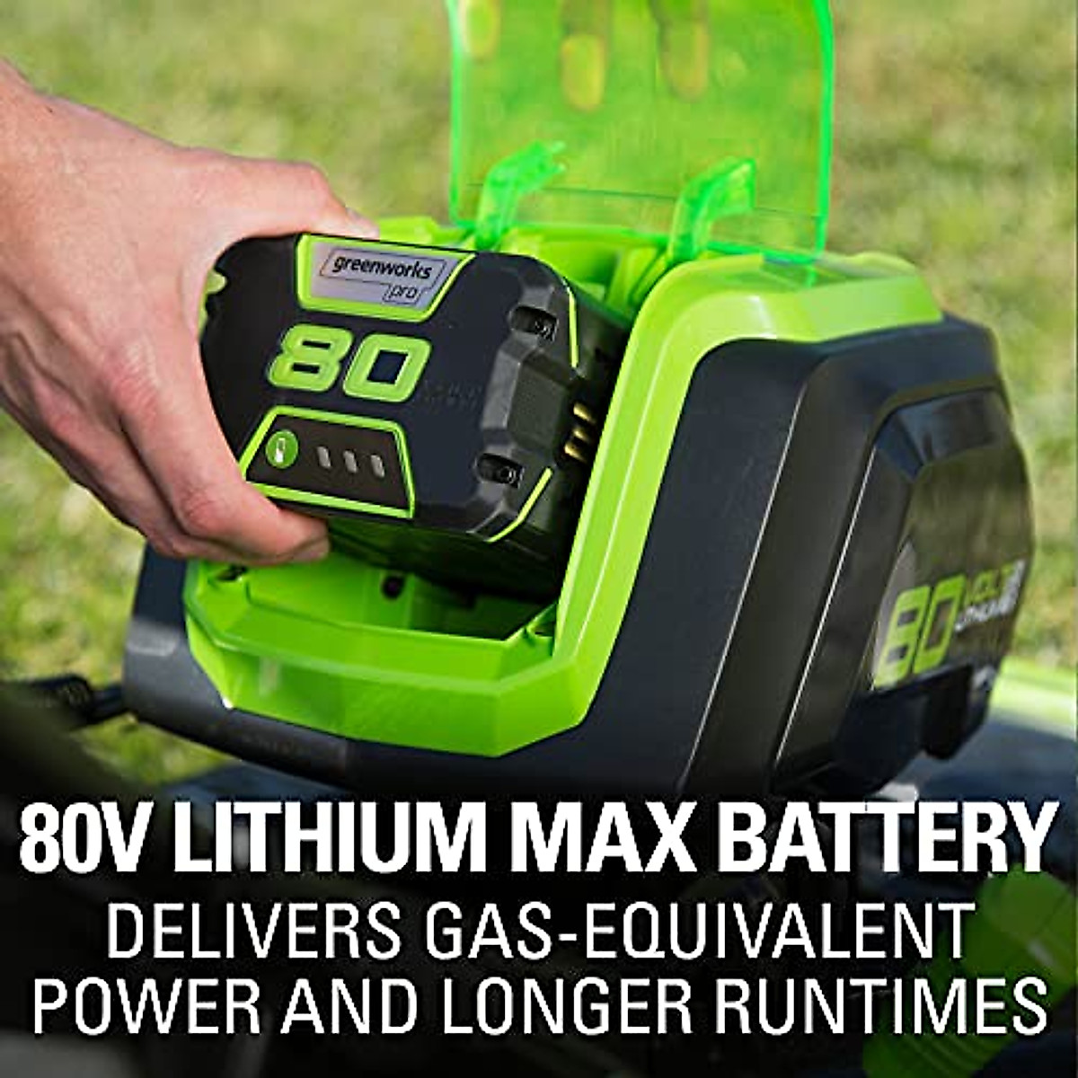 Greenworks Pro 80V 21" Brushless Cordless Lawn Mower, 4.0Ah Battery and 60 Minute Rapid Charger Included